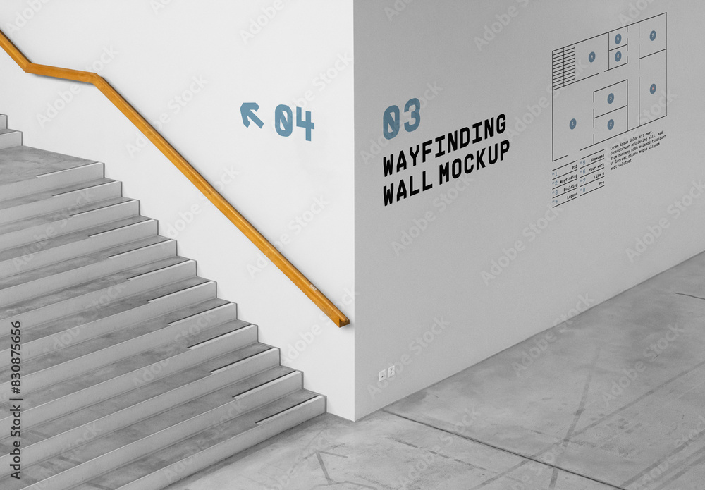 Wayfinding Wall Mockup Stock Template | Adobe Stock