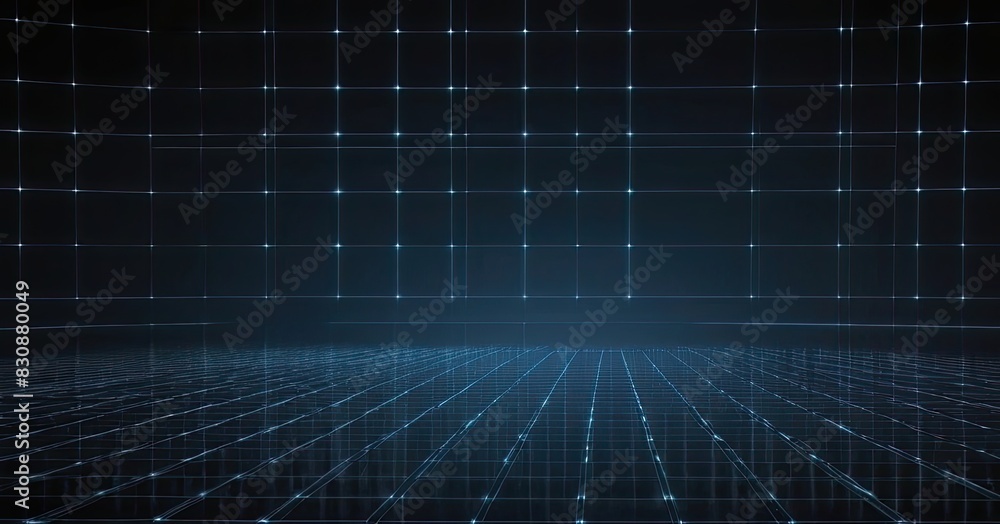 Futuristic digital background with holographic displays and neural ...