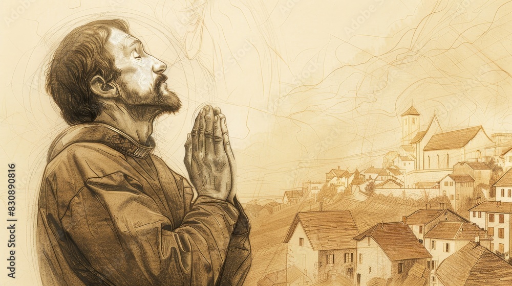 Prayer of St. Roch in 14th-Century French Village, Biblical ...