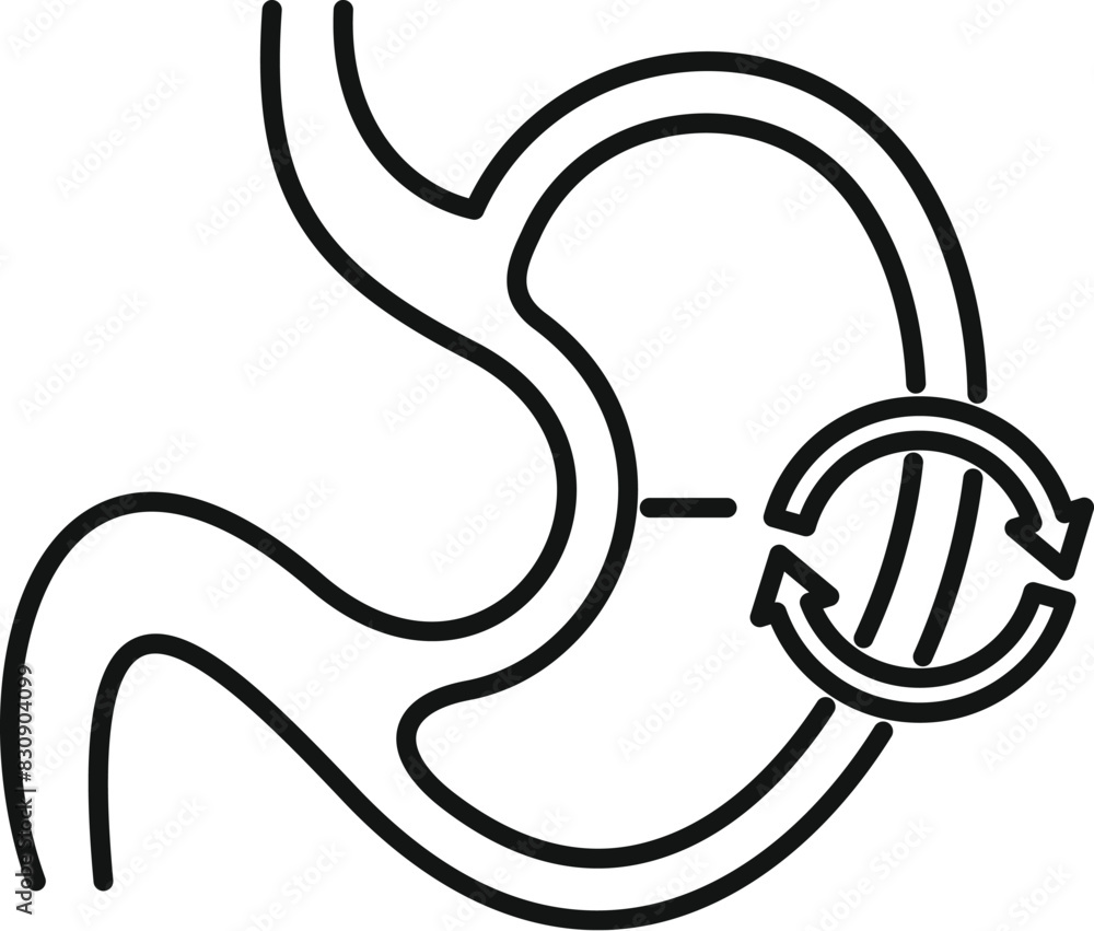 Vector illustration of a simple linear human ear anatomy icon ...