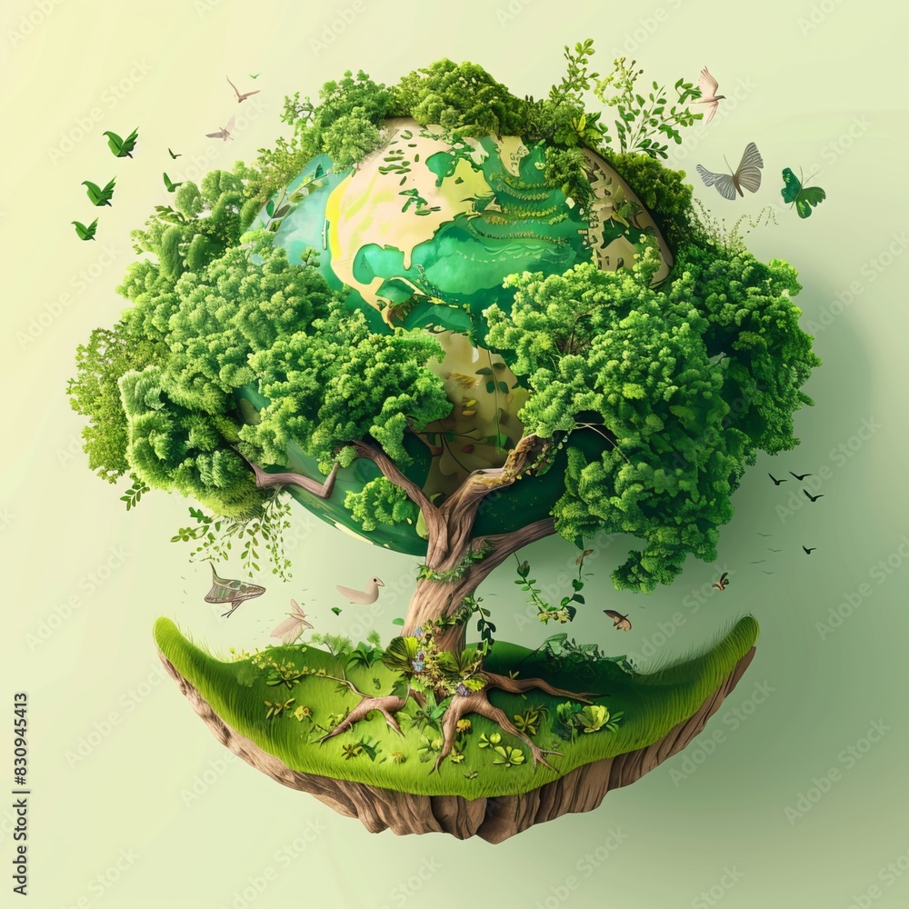 05 June, World Environment day concept 3d design. Stock Illustration ...
