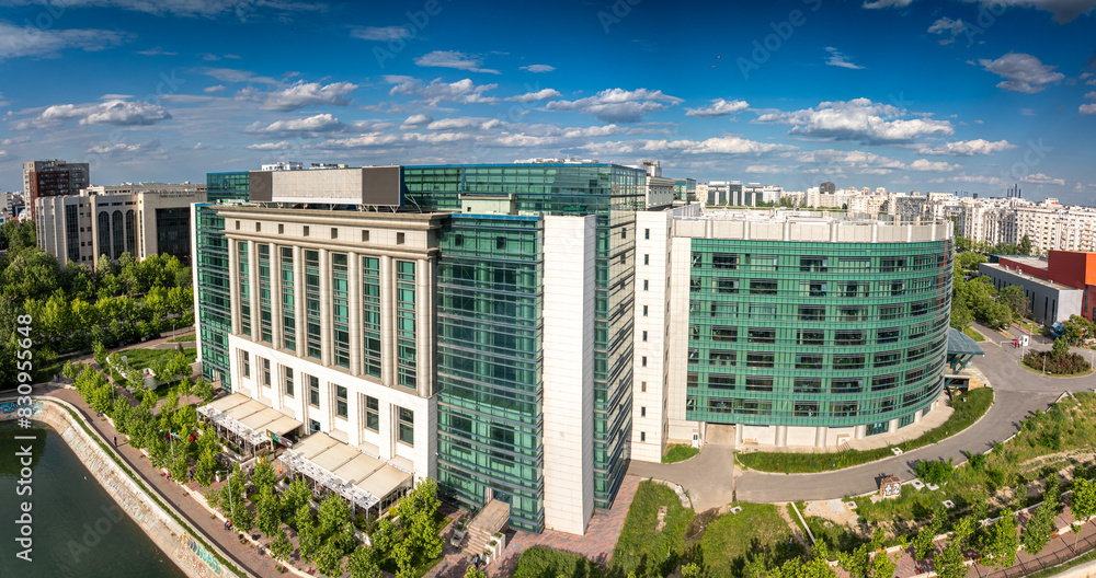 Bucharest, Romania - 22 May 2024: National Library of Romania. Aerial ...