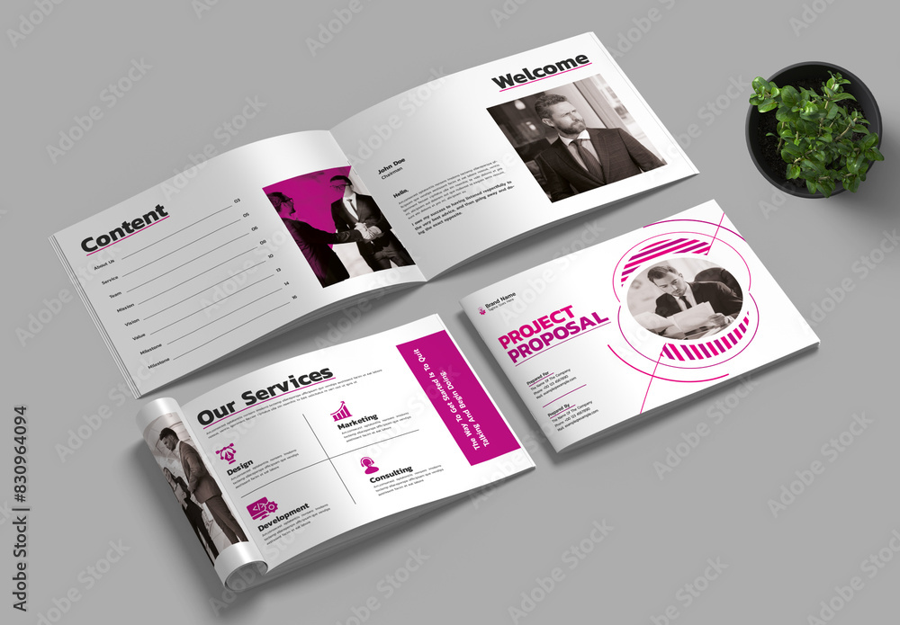 Project Proposal Brochure Layout Stock Template | Adobe Stock