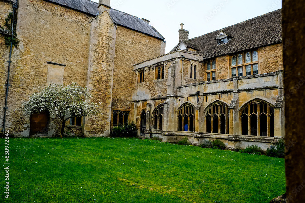 Lacock, Wiltshire, Cotswolds, England, UK - 08.04.2024. Lacock Abbey in ...