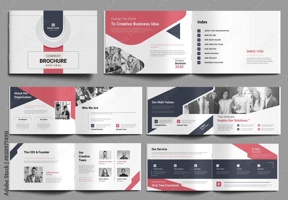 Landscape Business Brochure Layout Stock Template | Adobe Stock
