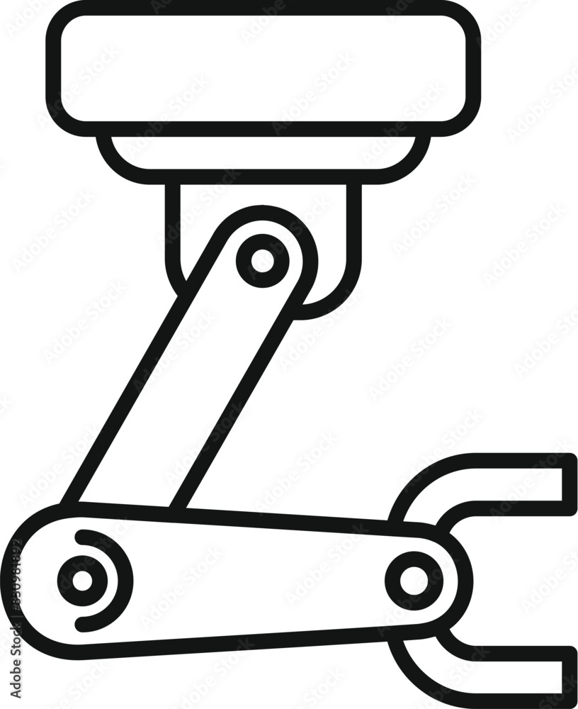 Vector illustration of a mechanical arm icon in a line art style ...
