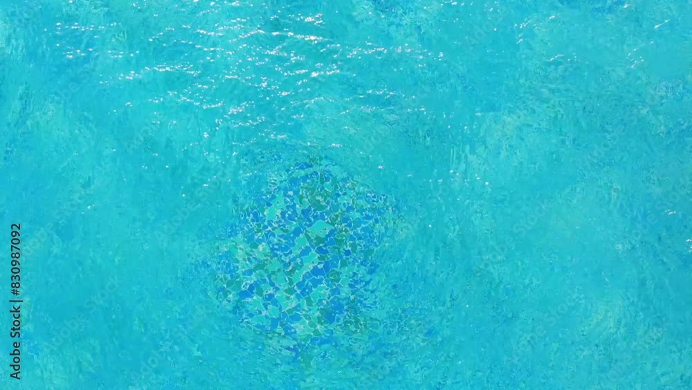 Transparent clean blue water in the pool. Pure blue water in the pool ...