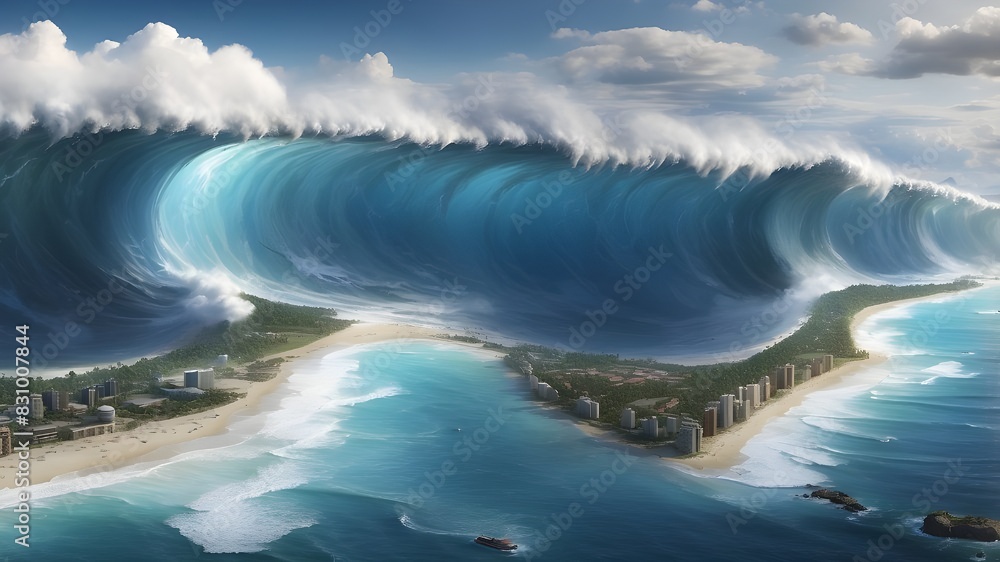 PNG Greater wave boundary outside tsunami environment Stock ...