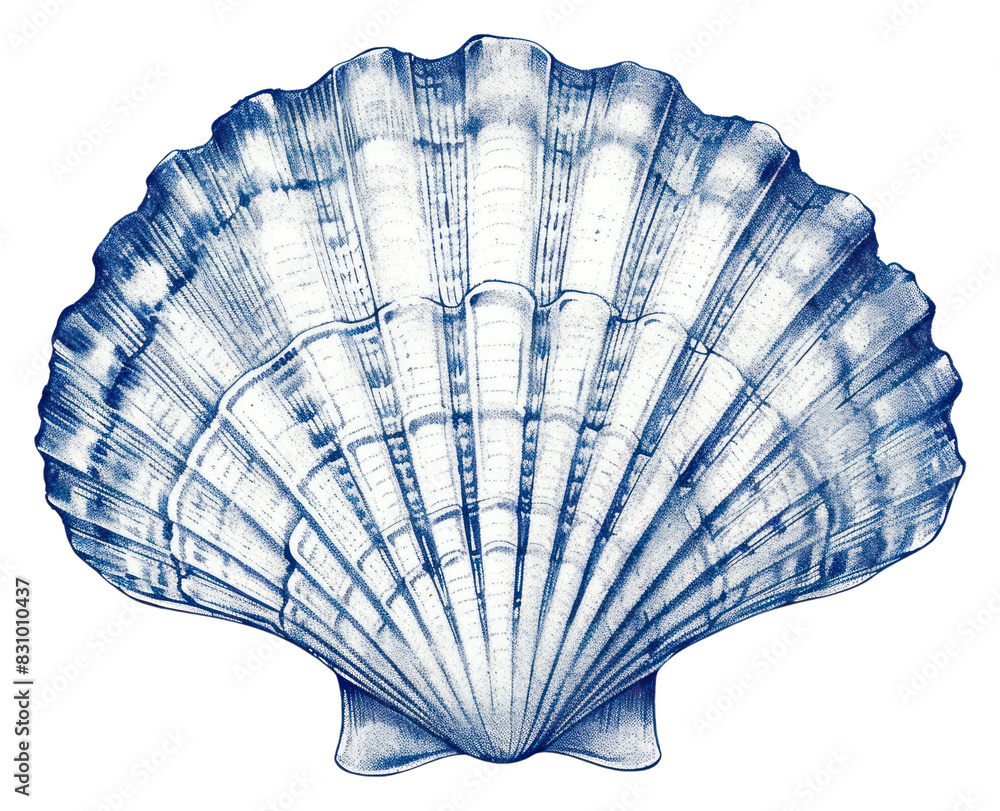 PNG Antique of shell clam blue white background. Stock Illustration ...