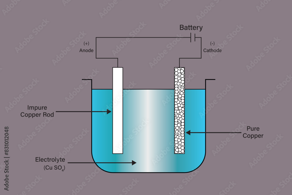 Electrolytic refining of copper. Copper electro-refining Scientific ...