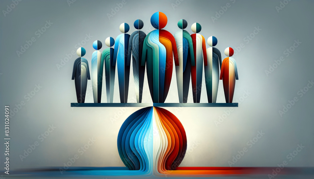 Illustration of Gender Equity with Gradient Figures: Showcasing ...