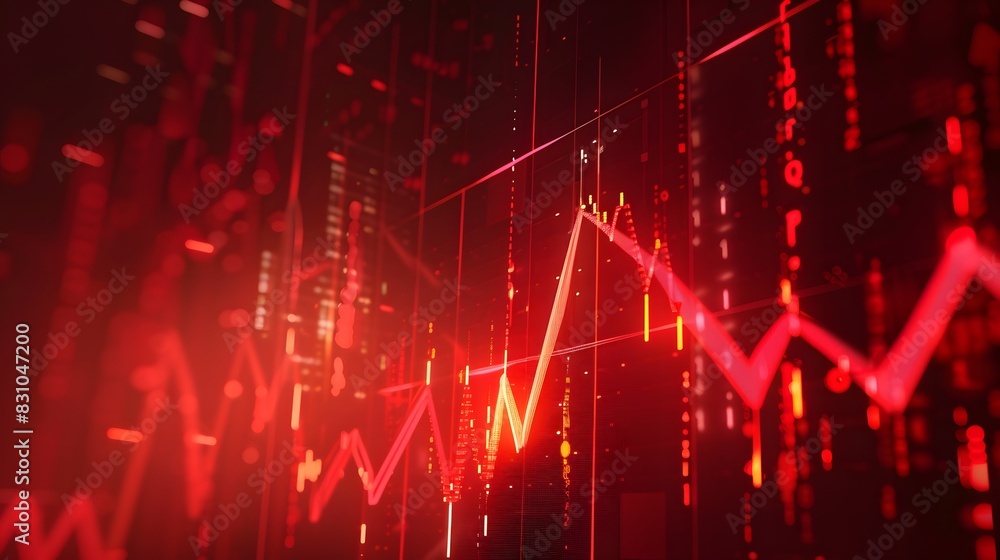 Bar Graph With Data Points and Illuminated Trading Charts Stock Photo ...