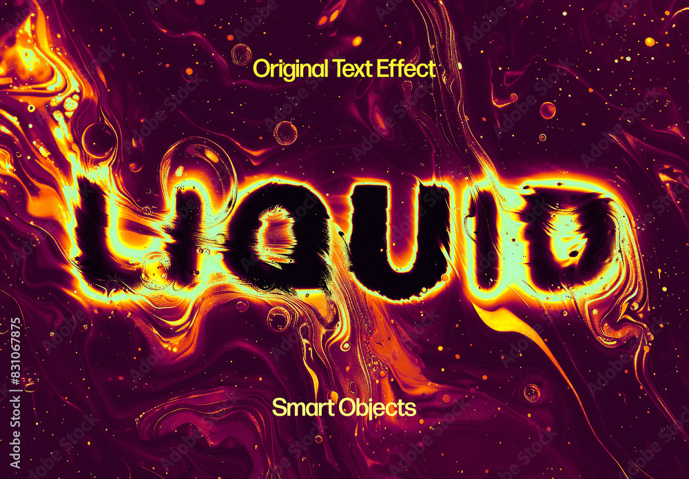 Acid Liquid Melting Text Effect Mockup Stock Template | Adobe Stock
