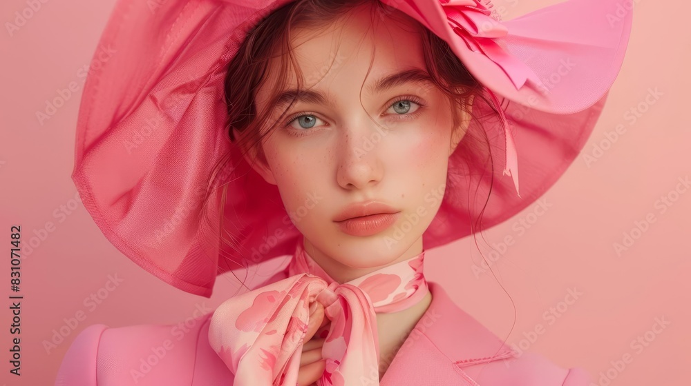 coquette aesthetic chica con lazo rosa mujer vestida de rosa con lazo en la cabeza moda femenina ...