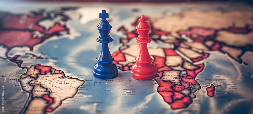 Concept of Political power play and market dominance chessboard between ...