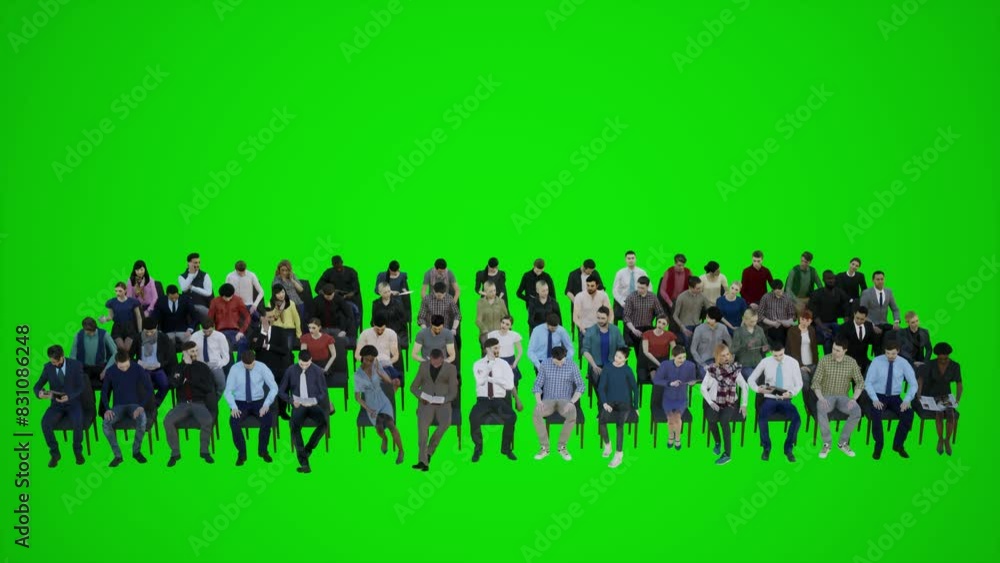 Vídeo do Stock: 3d Crowd of People Green Screen Background chroma key ...