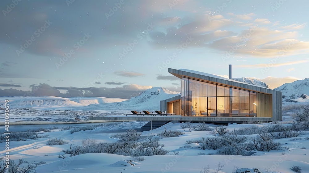 parametric ski cabin in icelandic arctic a fusion of elegance and ...