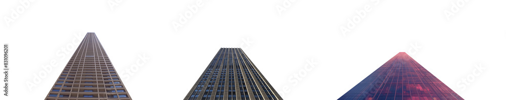 Tall building set. Bird’s-eye view perspective. Transparent PNG ...