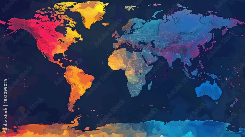 Create a world map showing the distribution of human population in ...