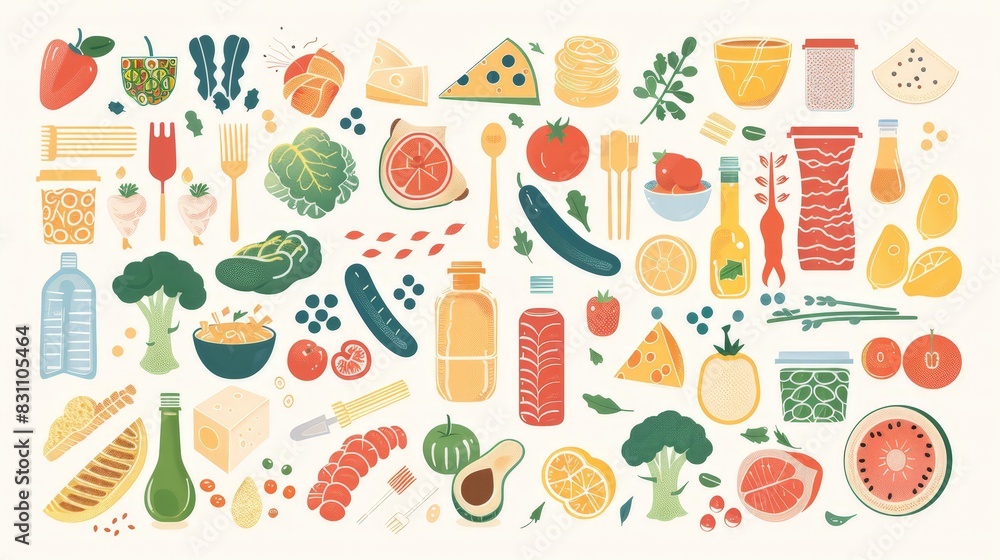 Design a visual aid that outlines the key components of a balanced diet ...