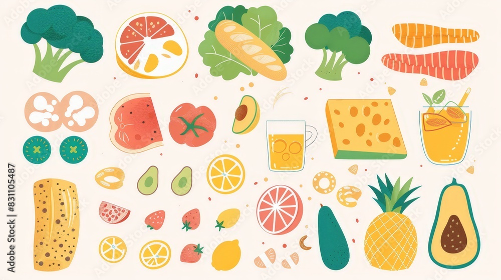 Design a visual aid that outlines the key components of a balanced diet ...