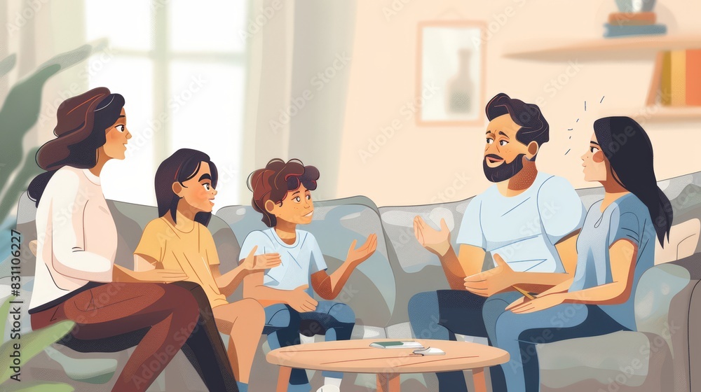 Design a visual guide to effective family communication. Include tips ...