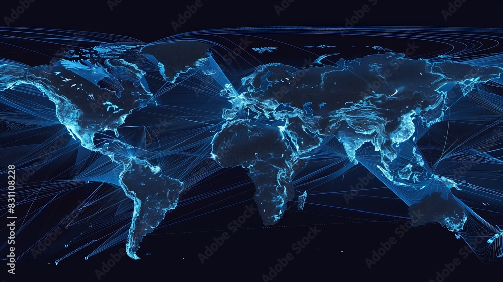 Design a world map highlighting the major international airports and ...