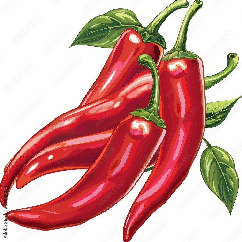 chilli clipart watercolor painting style illustration of red hot chili ...