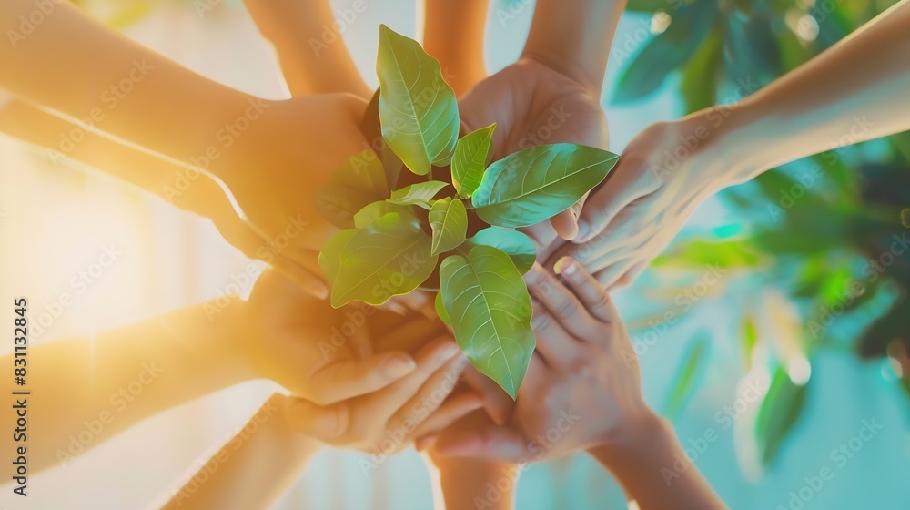 World environment day with global community teamwork a group of ...