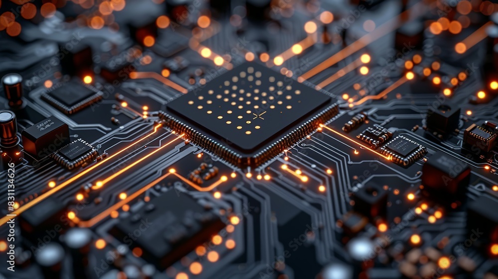 Atomic-level depiction of a quantum computer chip, with AI algorithms ...