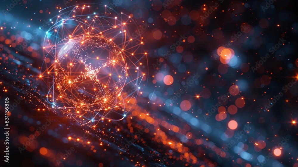 Detailed illustration of a quantum bit (qubit) interacting with AI ...