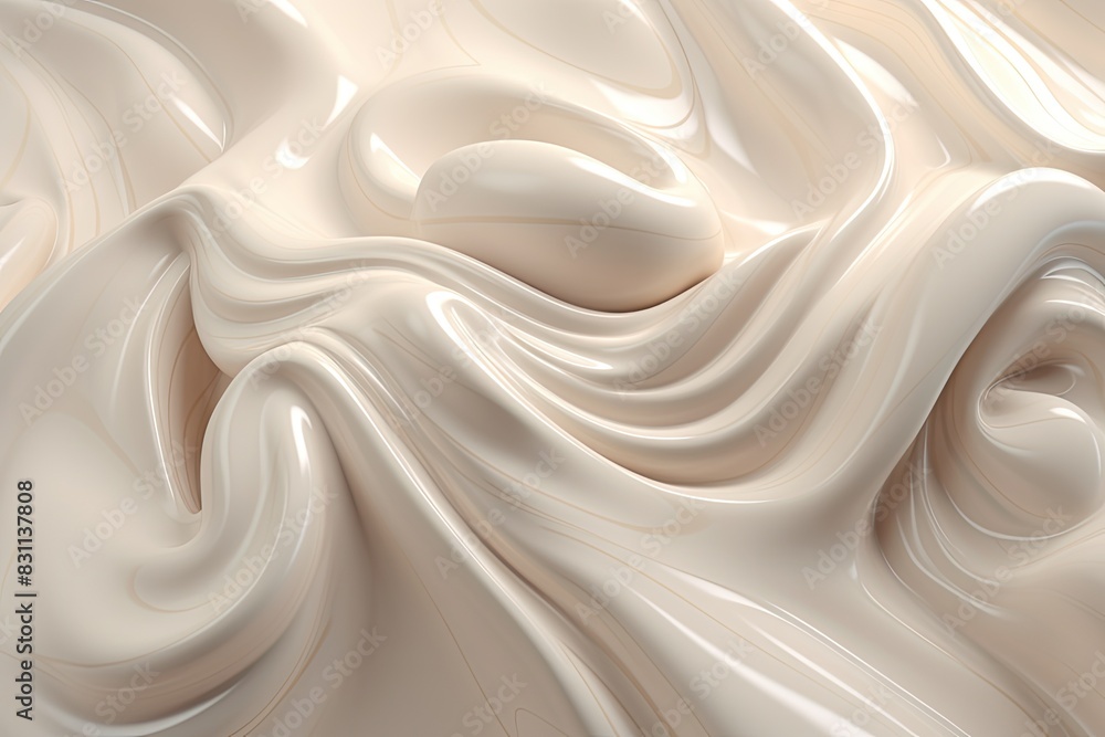 Vanilla white creamy texture with thick spirals of cream, ice cream ...