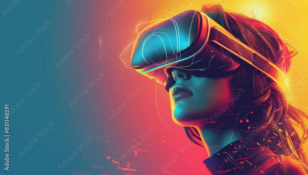 Design a poster highlighting the use of VR for immersive language ...