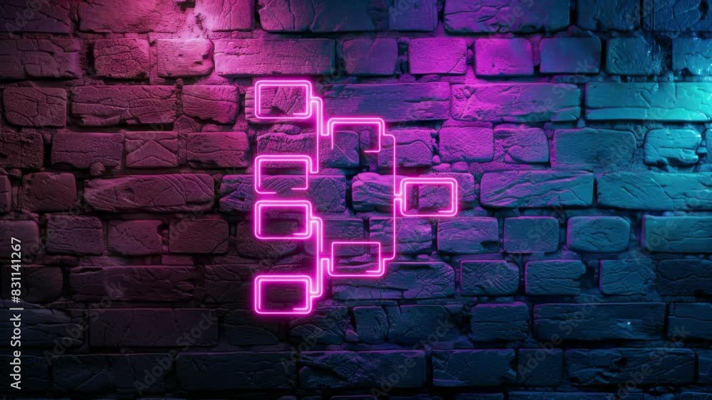 Stockvideon Video footage of Pink glowing Tournament bracket Icon neon ...