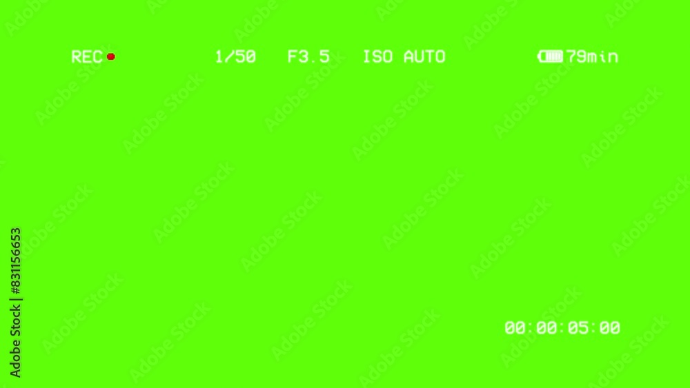 Old VHS record with settings, timecode and battery indicator overlay on ...