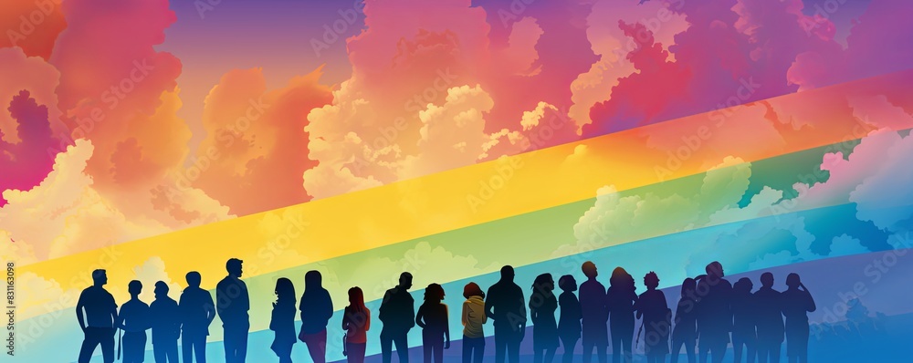 Pride Month LGBTQ Unity in Diversity , A colorful illustration of ...