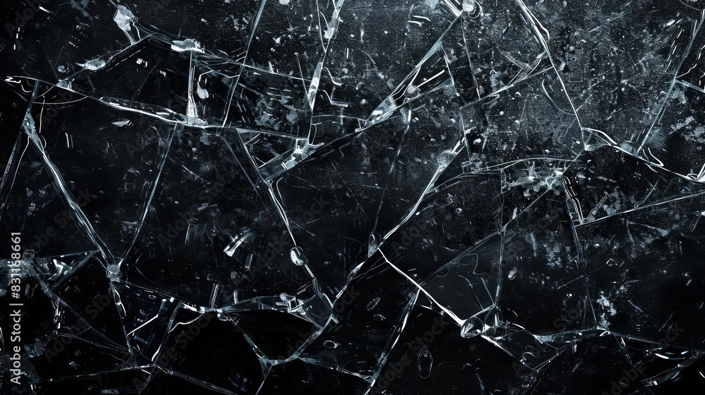 dark and ominous shattered glass texture creating an unsettling ...