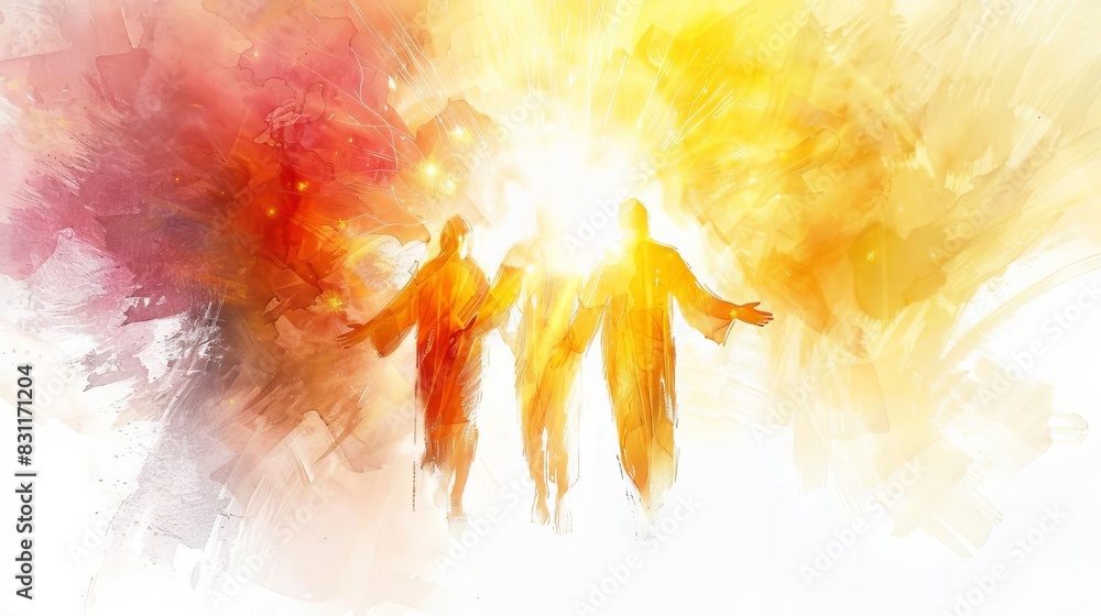 divine trinity father son and holy spirit united in radiant light ...