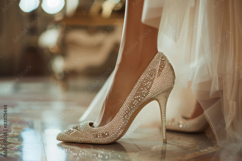 Woman's feet in high heel shoes. Female legs in pretty shoes Stock ...