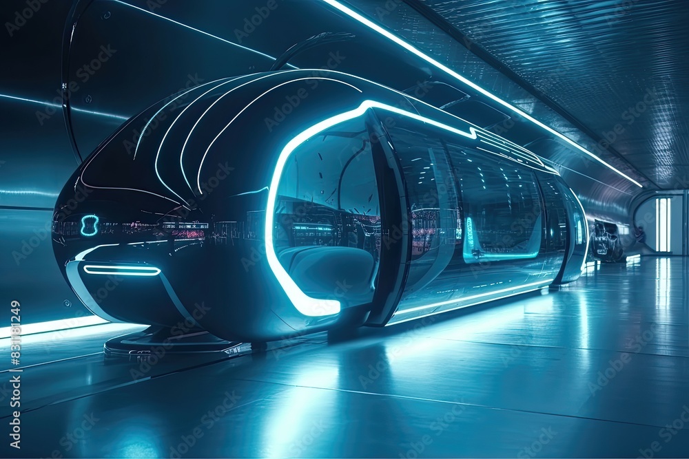 sci fi public bus transport futuristic innovation Stock Illustration ...