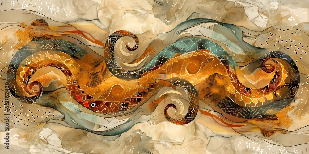 Australian Aboriginal dreamtime creation story depicted through ...