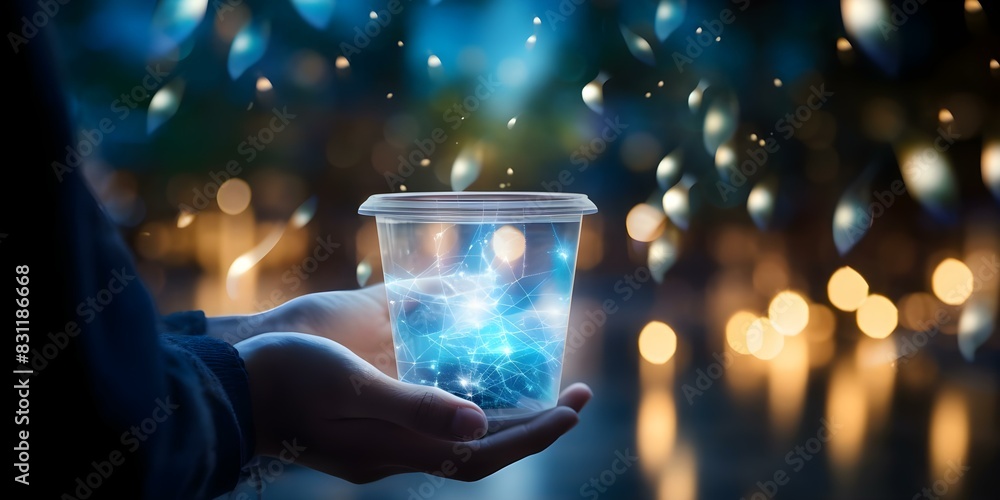 Internet voting technology with a magical blurred background for an ...