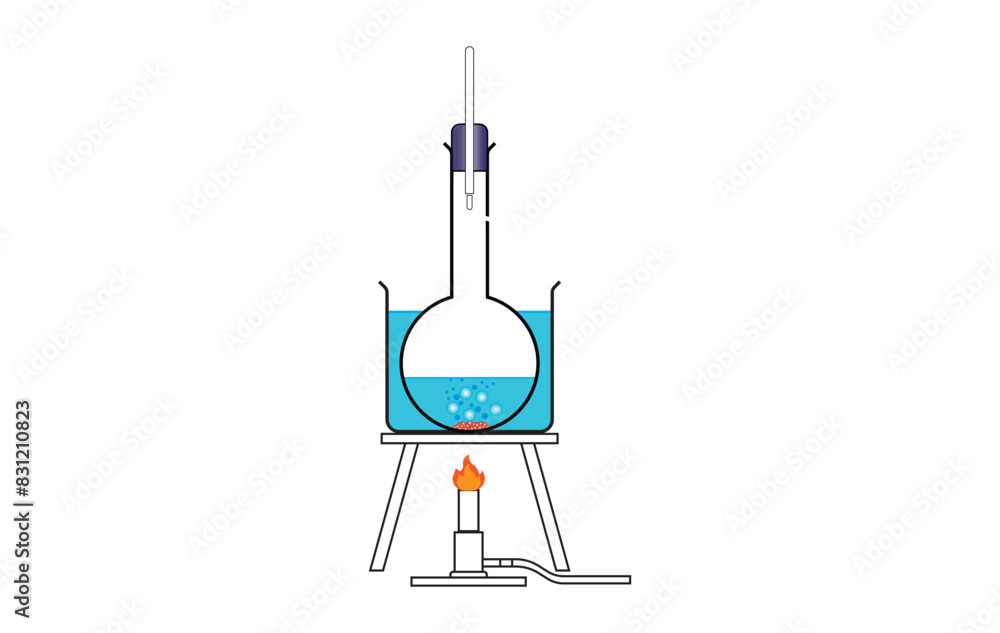 The boiling process diagram. Labeled physical substance separation ...