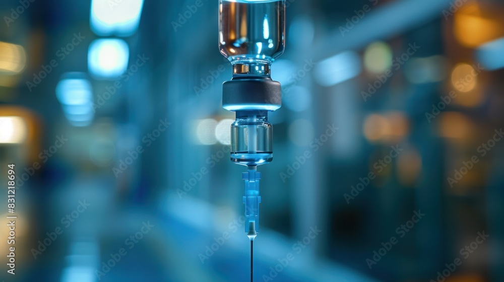 Vaccine vial dose flu shot drug needle syringe,medical concept ...