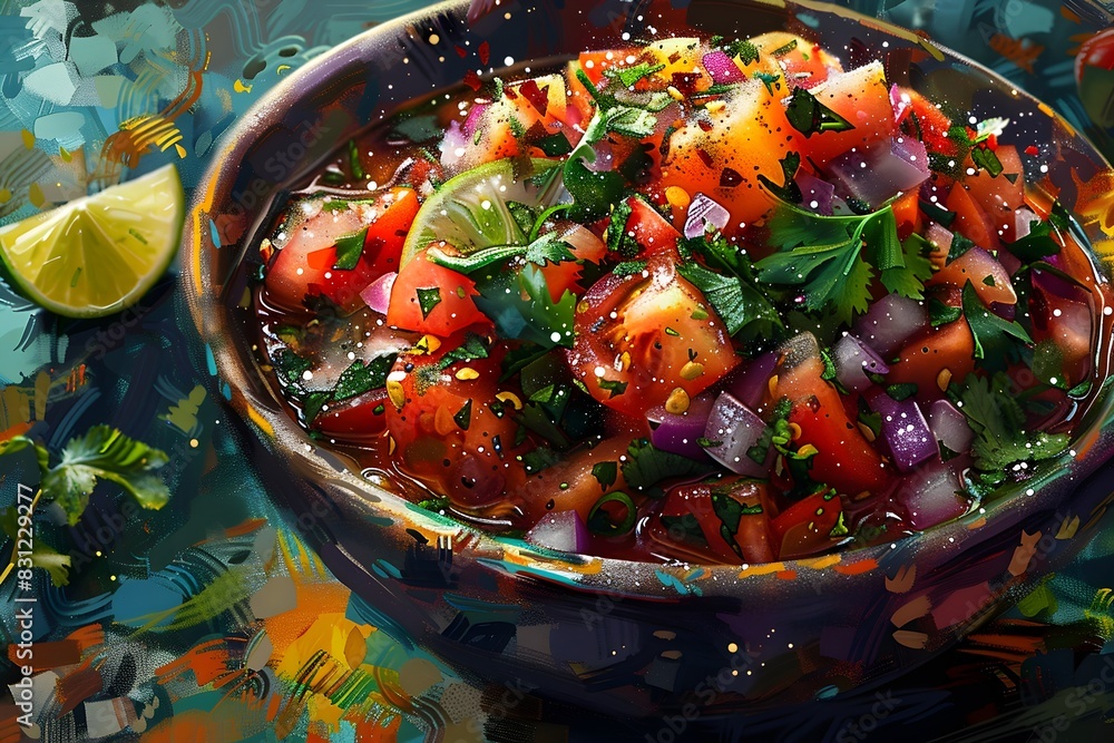 Peruvian Ceviche Digital Art A Refreshing Amazon Rainforest Dish with ...