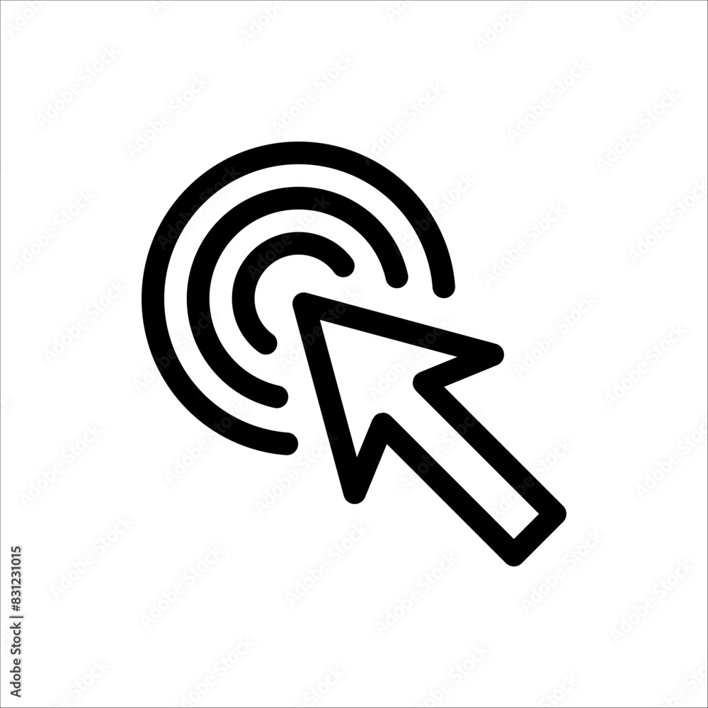 Click icon. Clicking cursor, pointing hand clicks icons. Vector ...