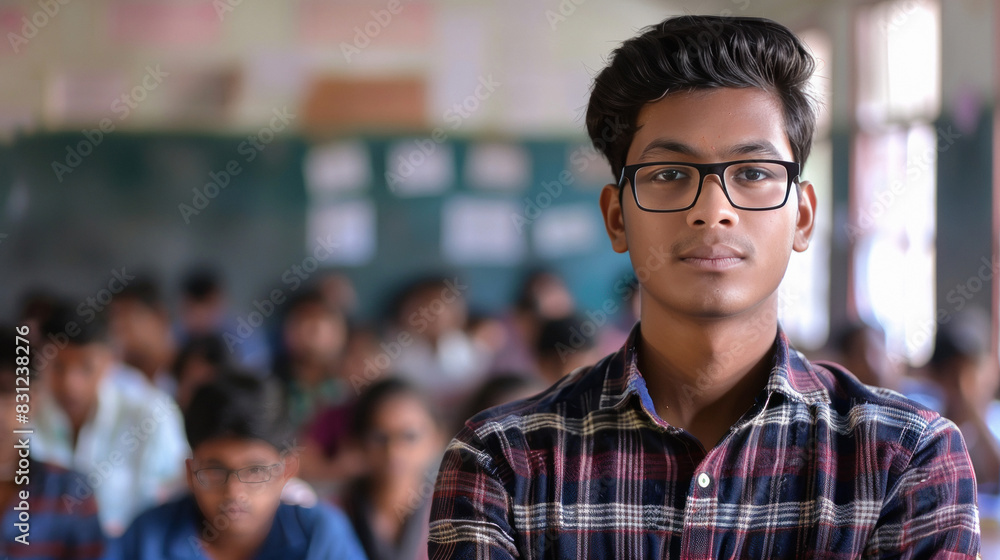 Indian college student sitting in the classroom Stock Photo | Adobe Stock