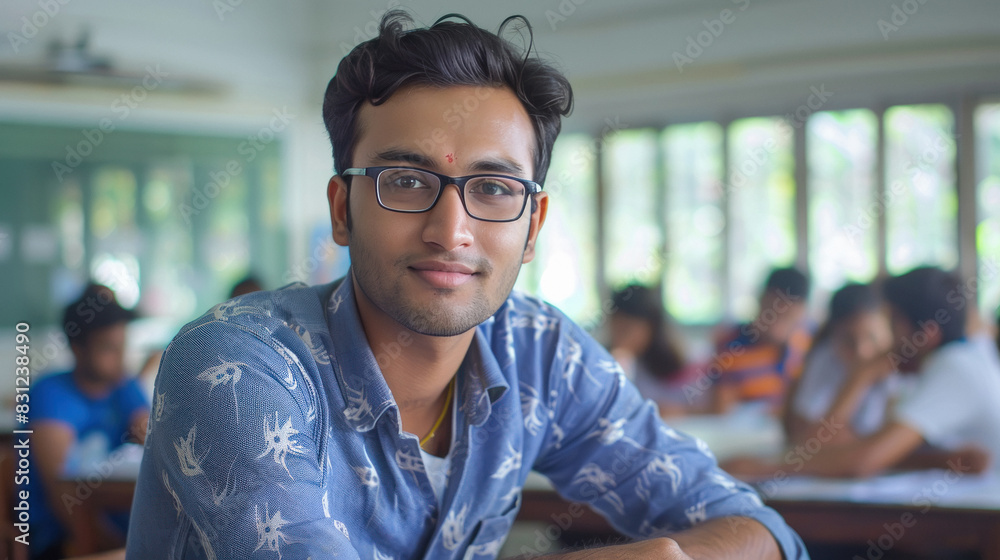 Indian college student sitting in the classroom Stock Photo | Adobe Stock