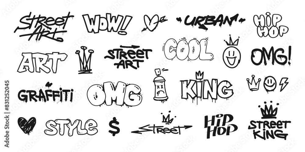 Perfect Graffiti Tags and Street Art Spray paint effect with urban ...