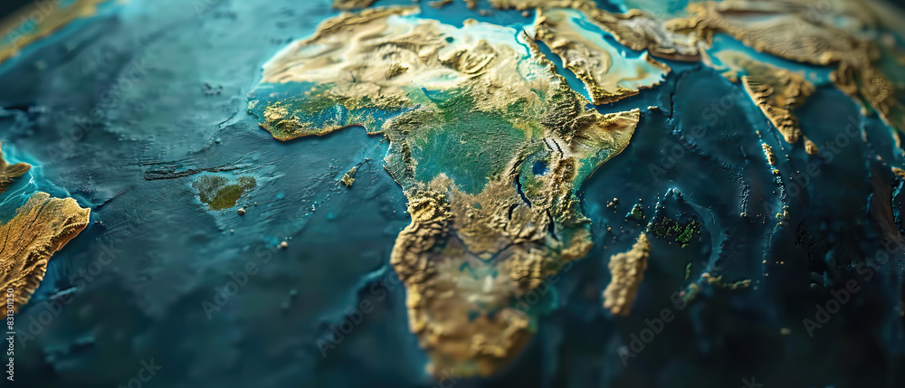 Modern clear, simple and detailed 3D African continent map background ...
